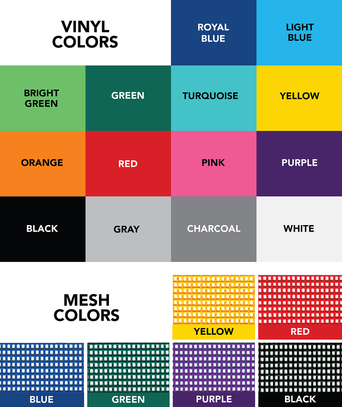 Color Swatches - Norbert's Athletic Products, Inc.